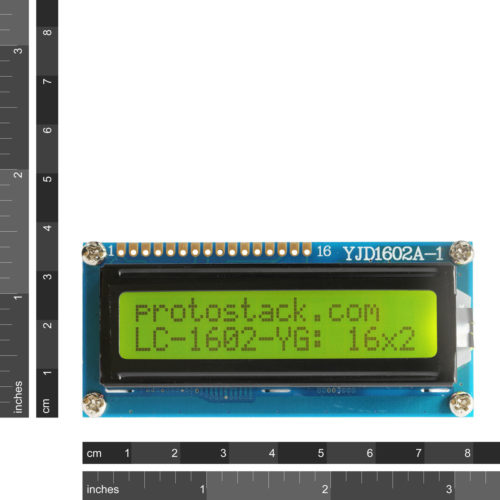 16 x 2 character LCD module with yellow/green backlight - Protostack